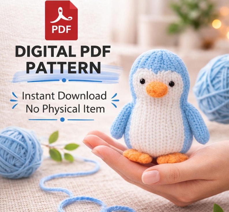 Pingo – Mini Knitted Penguin Easy Pattern PDF for Beginners - Etsy