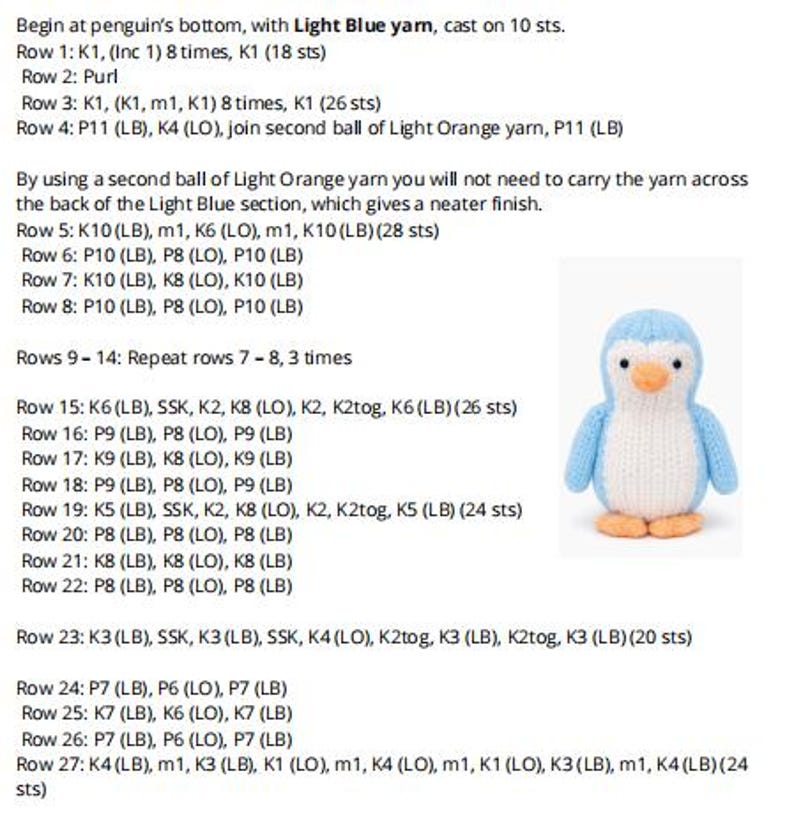 Pingo – Mini Knitted Penguin Easy Pattern PDF for Beginners - Etsy