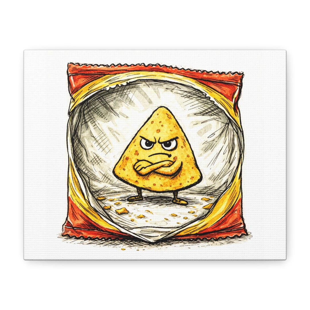 Angry Nacho Chip Canvas | Matte Stretched Wall Art - Etsy
