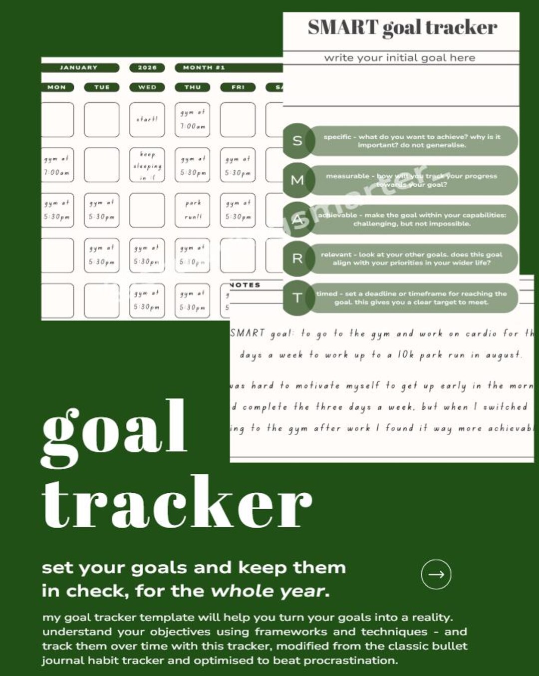 12-month SMART Goal Tracker - Etsy