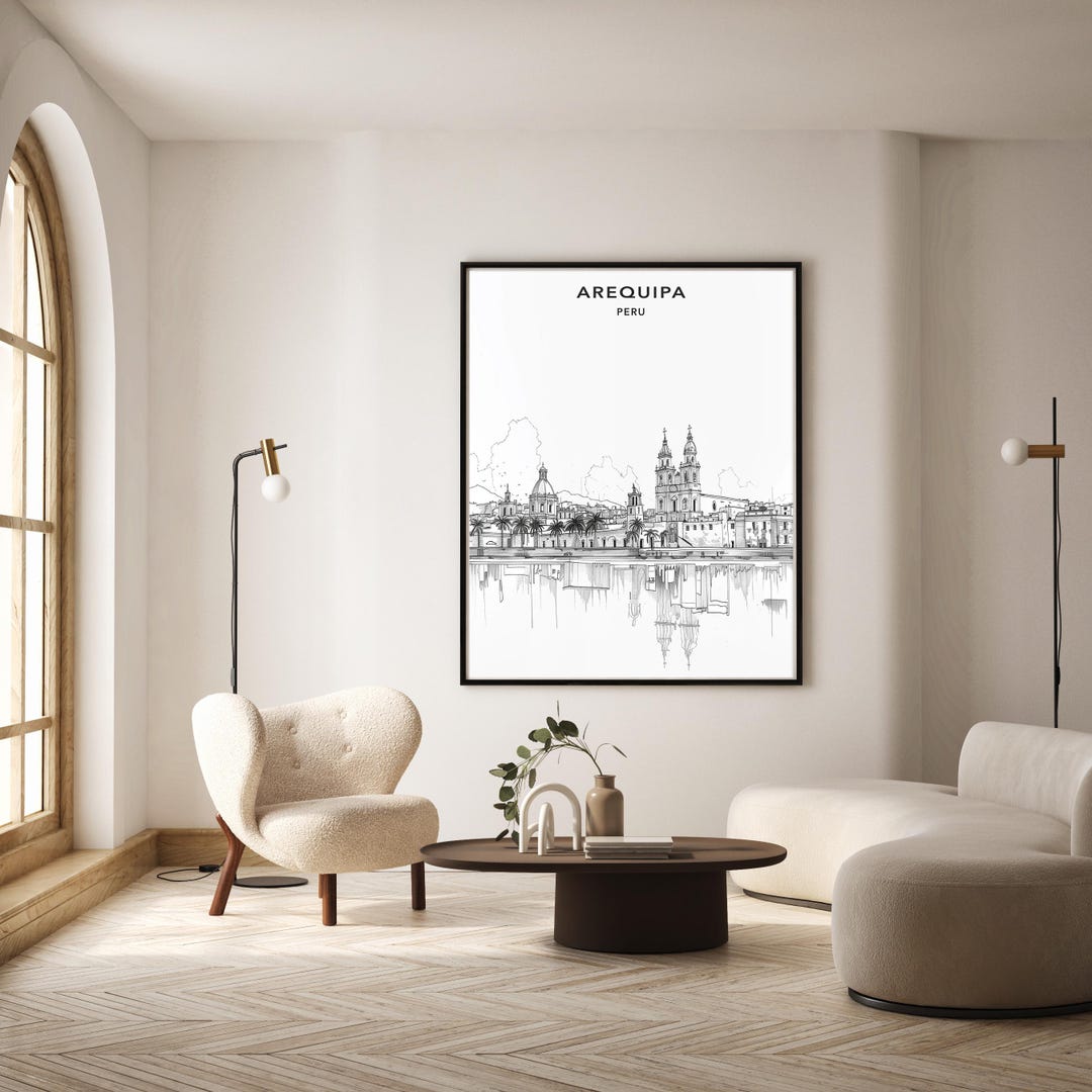 Arequipa Peru Wall Art Gift – Travel Lover Gift – Minimalist Skyline ...