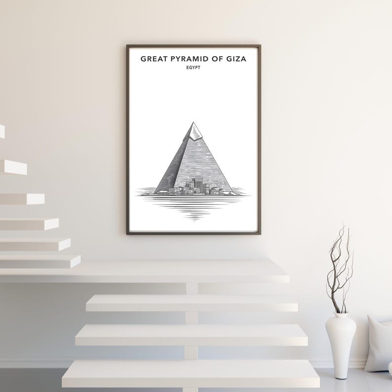 Pyramid of Giza Print, Minimalist Egypt Travel Art (digital Download ...