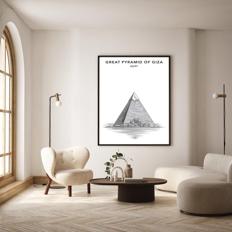 Pyramid of Giza Print, Minimalist Egypt Travel Art (digital Download ...