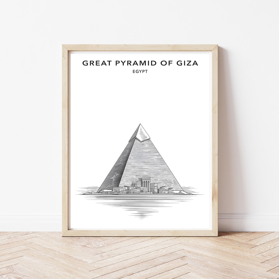 Pyramid of Giza Print, Minimalist Egypt Travel Art (digital Download ...