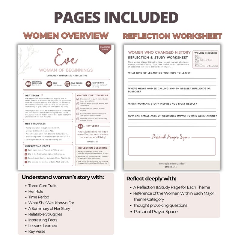 Women of the Bible Study Workbook, Christian Women Devotional Journal ...