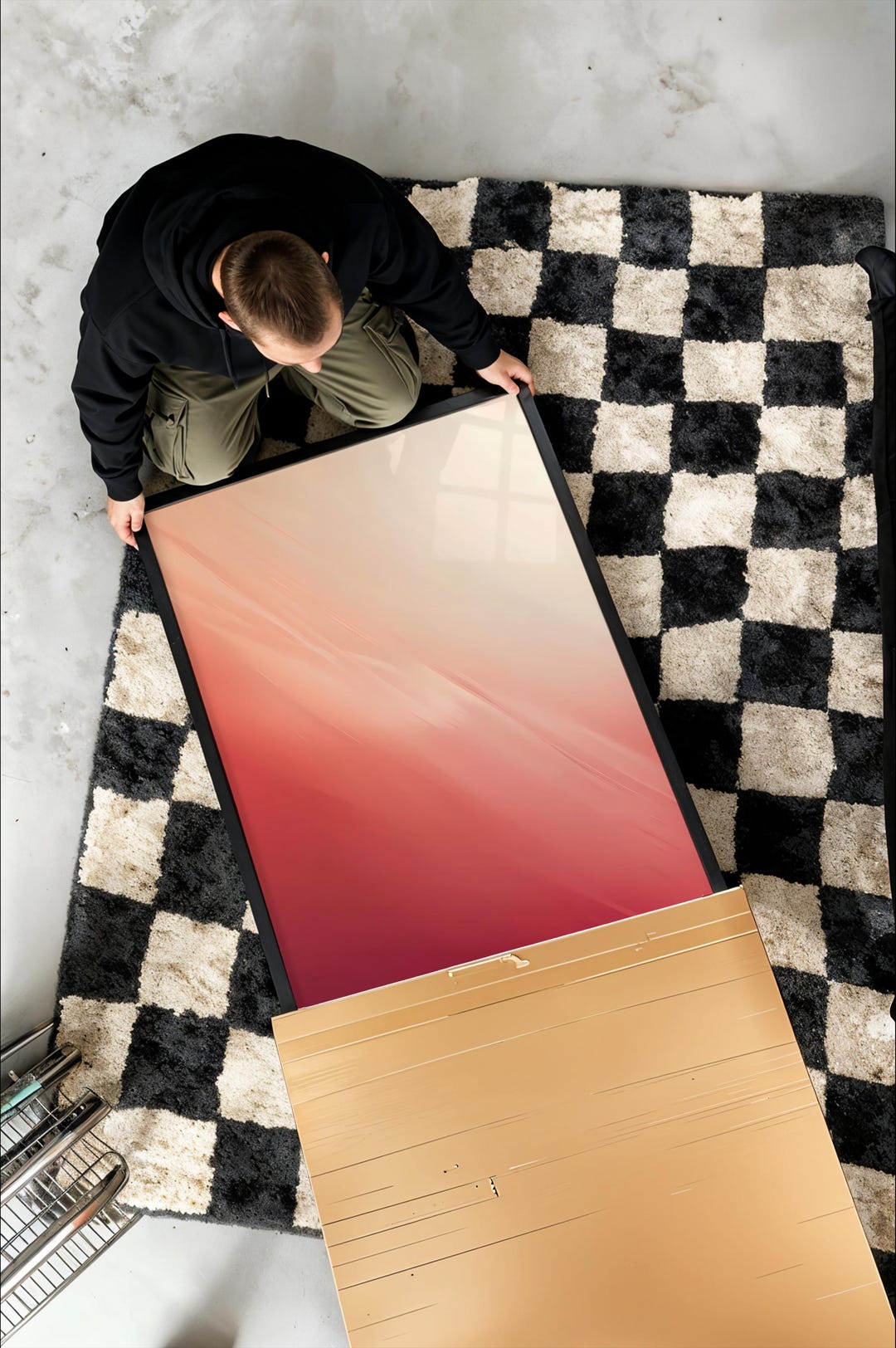 Red Abstract Minimalist Poster | Beige Red Gradient Wall Art | Modern ...