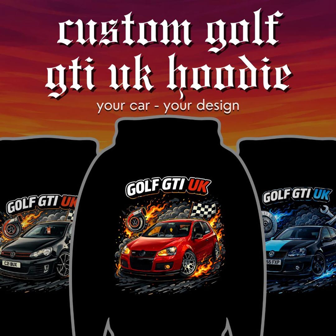 Golf GTI UK – Club Hoodie - Graphic Sweater for Car Lovers - Automotive ...