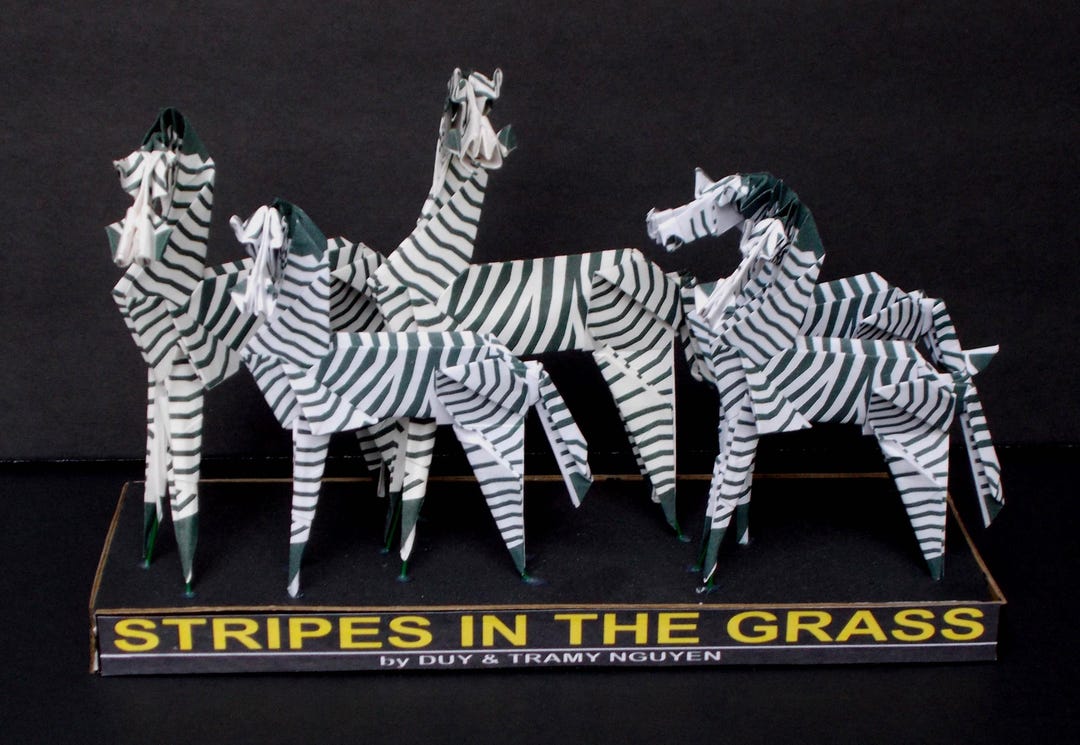Origami Zebra "stripes in the Grass" - Etsy