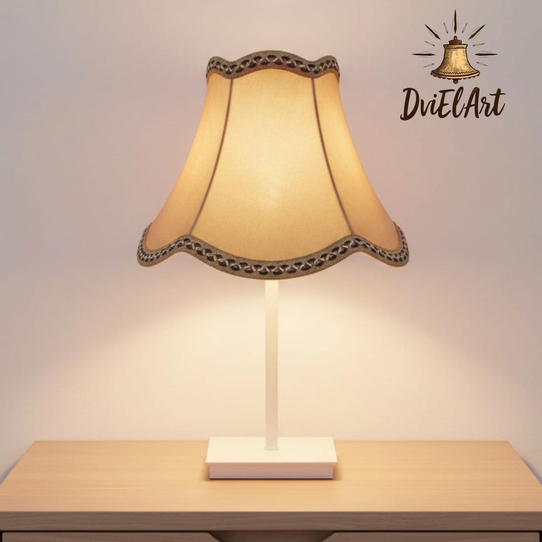 Vintage Fabric Lamp Shade With Decorative Trim for Table Lamps or ...