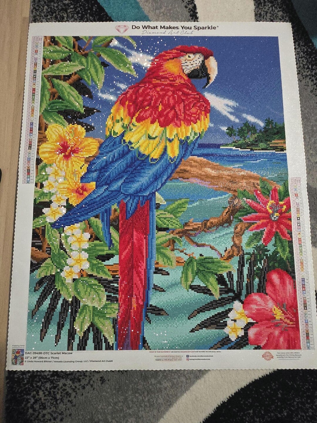 Diamond Painting Finished | Scarlet Macaw | Tropical Parrot Lover ...