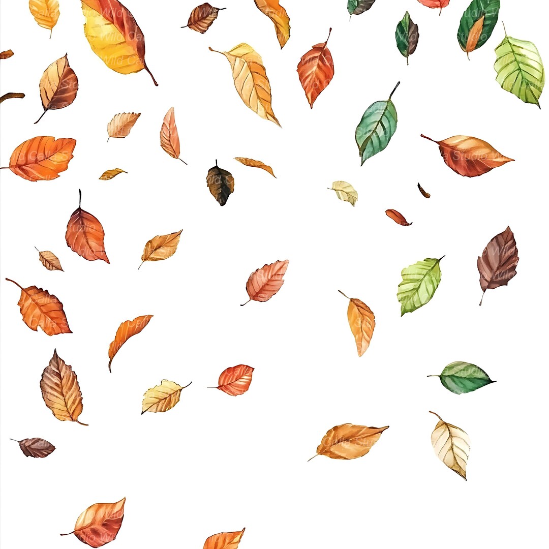 Spring Leaves Clipart, Watercolor Forest Elements (14 JPG Files) - Etsy
