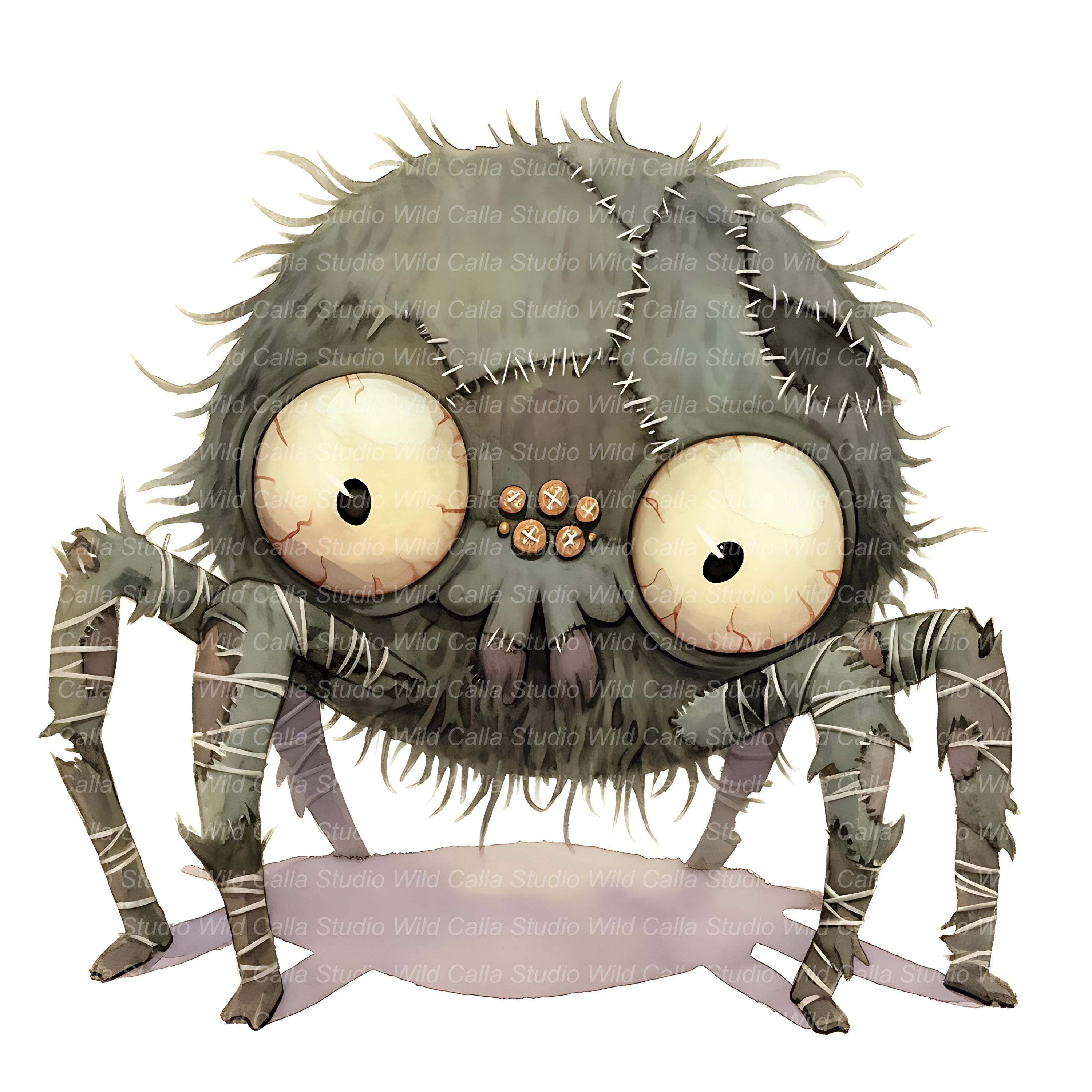 Spider Halloween Clipart, Watercolor Spooky Creepy (12 JPG Files) - Etsy