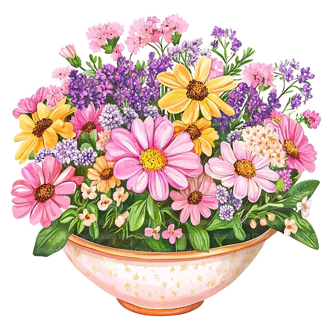 Digital Flower Clipart: Watercolor Garden Blooms - Printable JPG Set - Etsy