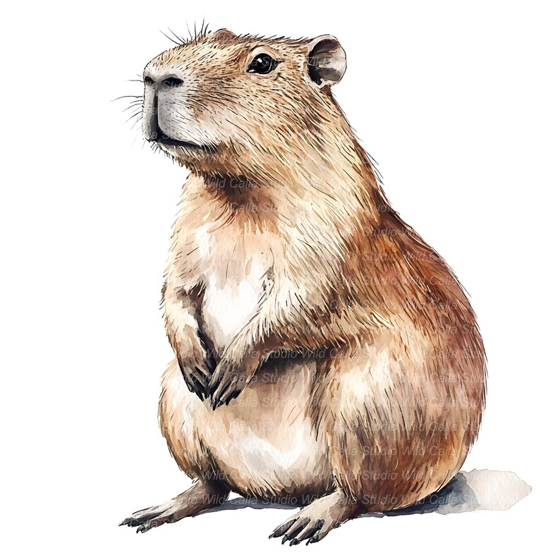 Capybara Watercolor Clipart - Printable Digital Scrapbooking Art - Etsy