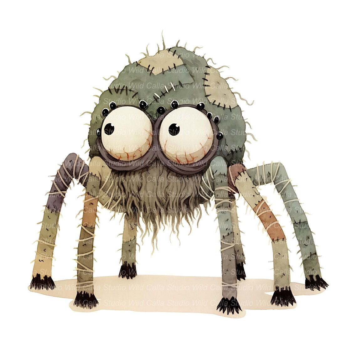 Spider Halloween Clipart, Watercolor Spooky Creepy (12 JPG Files) - Etsy