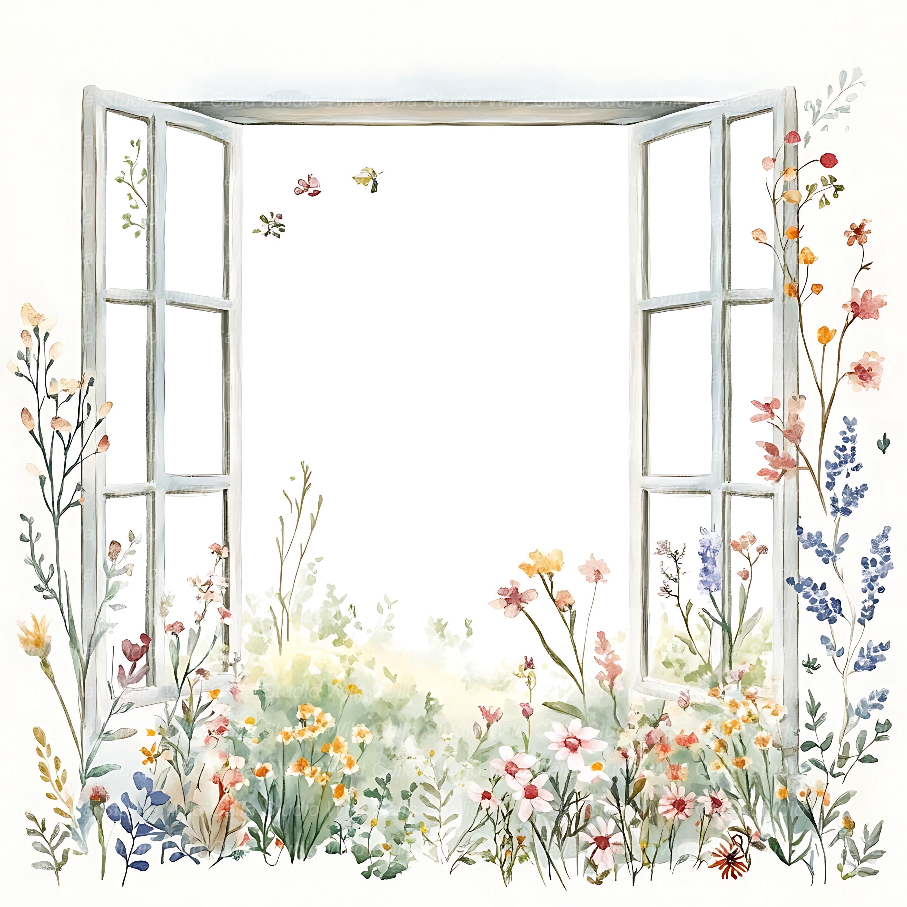 Watercolor Flower Borders Clipart, 14 Floral Frames (printable JPG) - Etsy