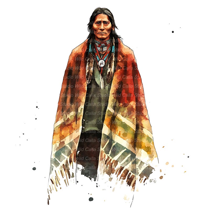 Indigenous Native American Cloak Clipart - Watercolor Digital Set - Etsy