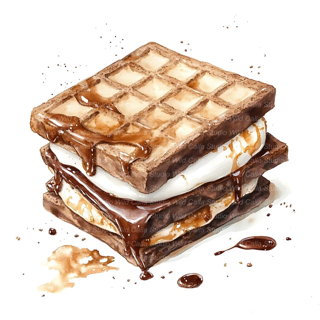 Smore Dessert Clipart Collection: Watercolor Campfire Theme, Digital ...