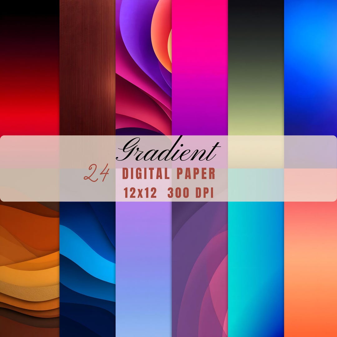 Gradient Abstract Digital Paper - Seamless Vivid Color Textures ...