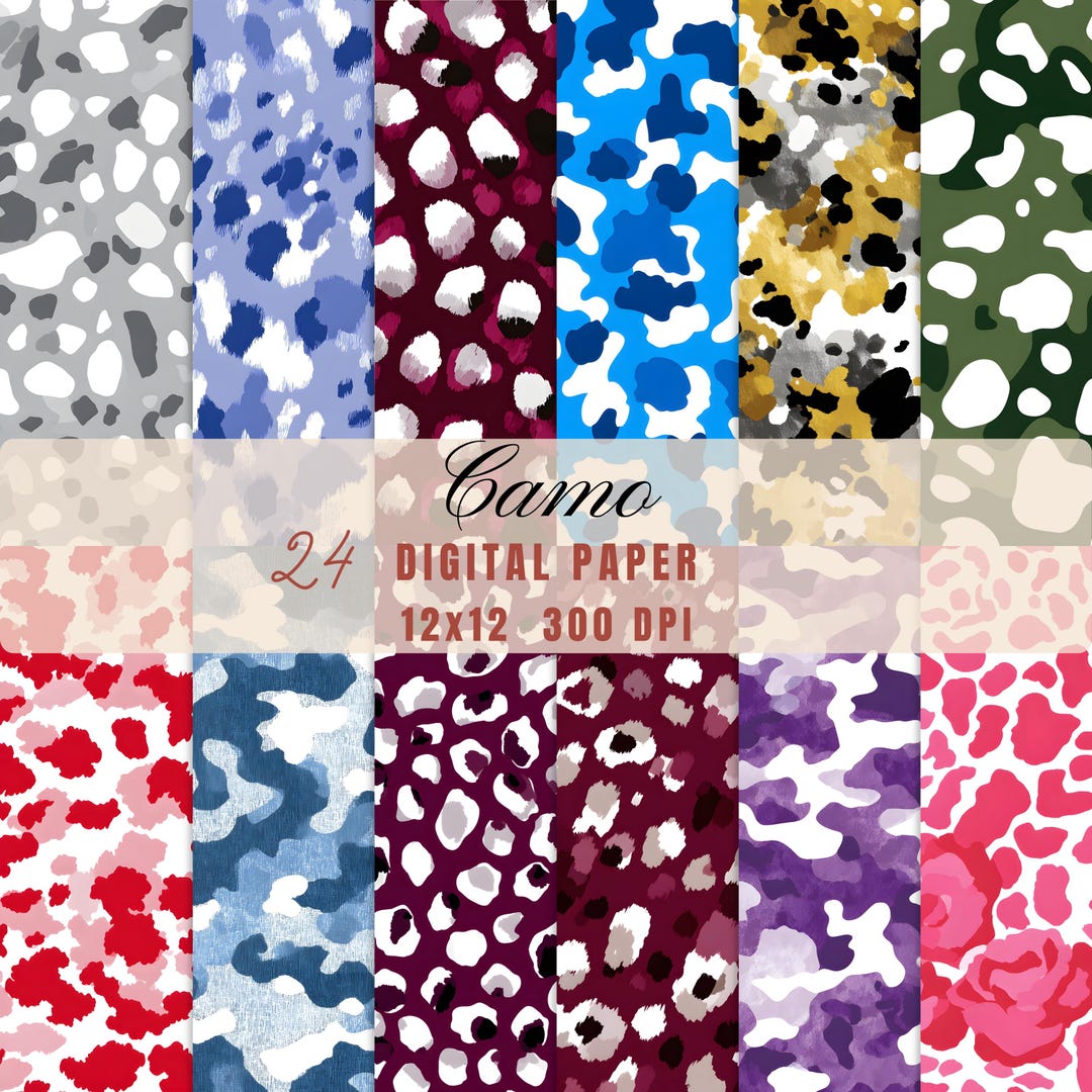 Camo Spot Dalmatian Digital Paper: Texture Pattern - 12x12in JPG, High ...