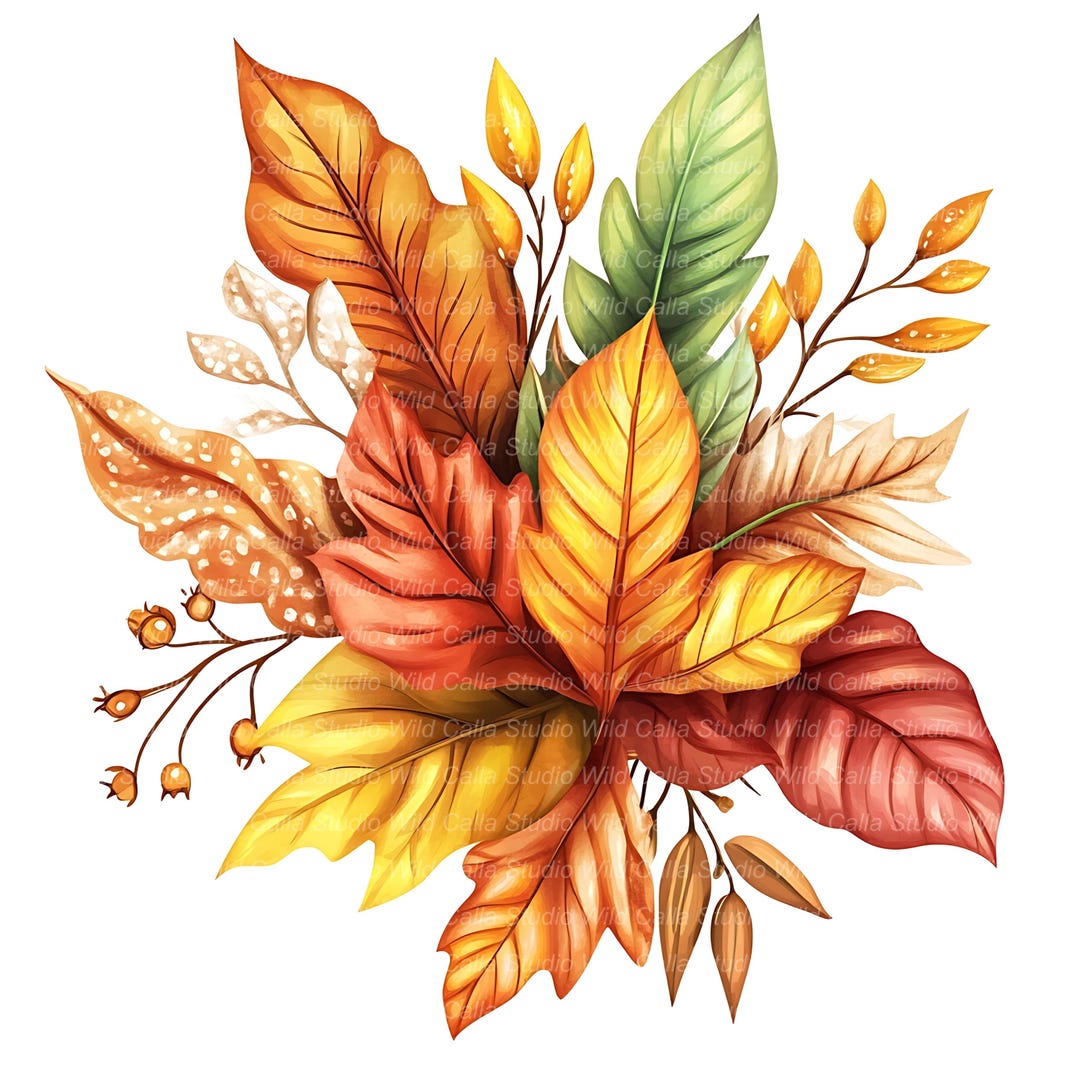 Spring Leaves Clipart: Watercolor Botanical Set (15 JPG Files) - Etsy