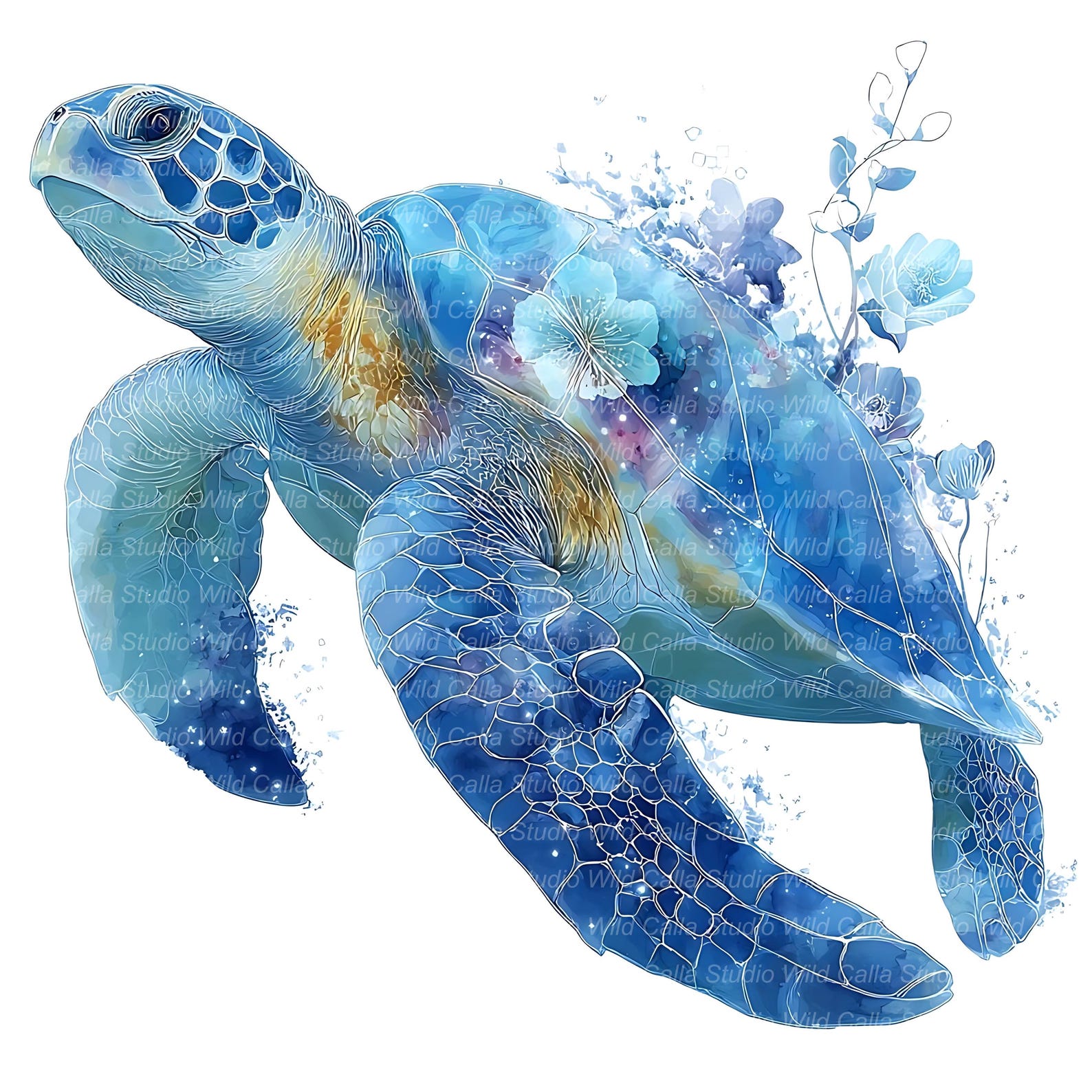 Ocean Turtle Watercolor Clipart (14 High-res Jpgs, Digital Download) - Etsy