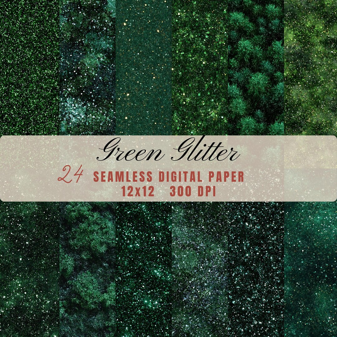 Forest Green Glitter Digital Paper: Seamless Scrapbook Texture ...