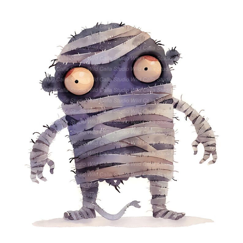 14 Spooky Mummy Clipart Set: Watercolor Halloween Wraps - Etsy