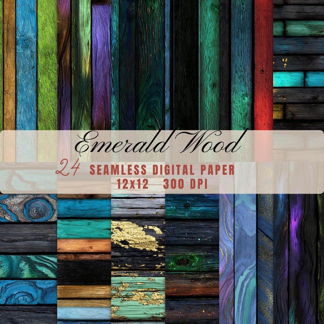 Wood Planks Digital Paper Seamless Texture, Colorful Neon Stripes ...