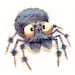 Spider Halloween Clipart, Watercolor Spooky Creepy (12 JPG Files) - Etsy