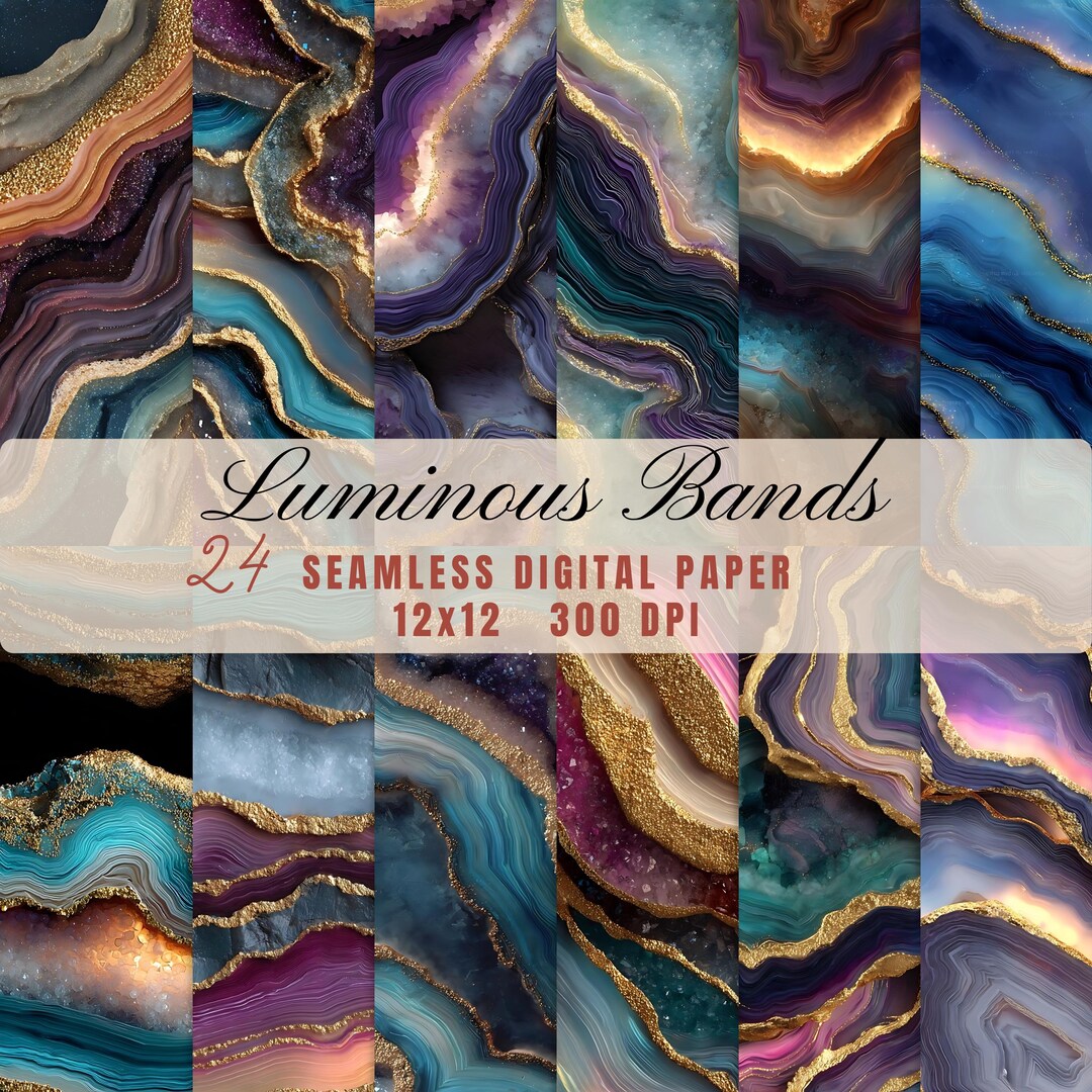 Iridescent Agate Geode Digital Paper (seamless, Printable 12x12") - Etsy