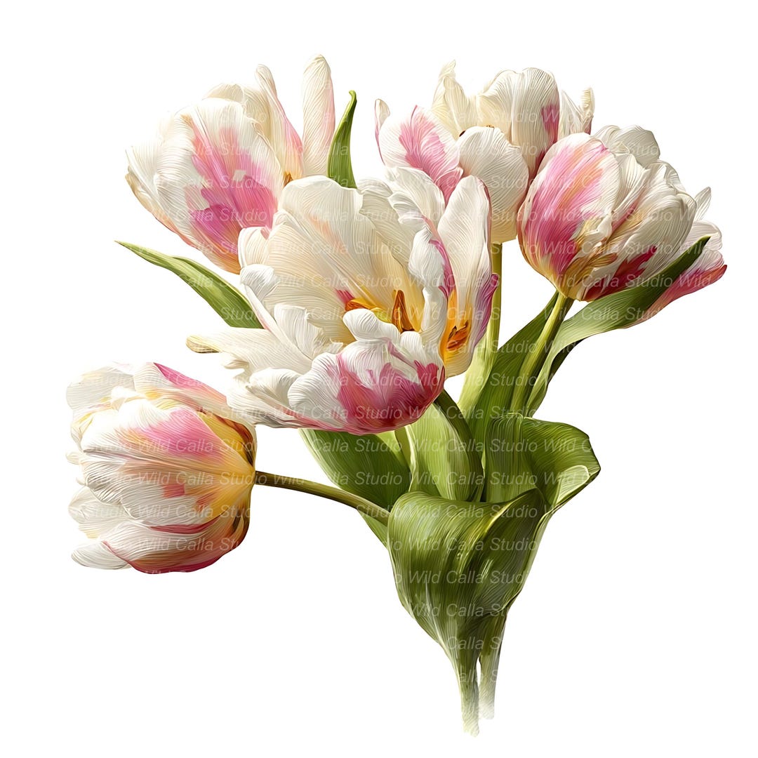 Watercolor Tulip Clipart Set - 12 Floral Images for Scrapbooking - Etsy