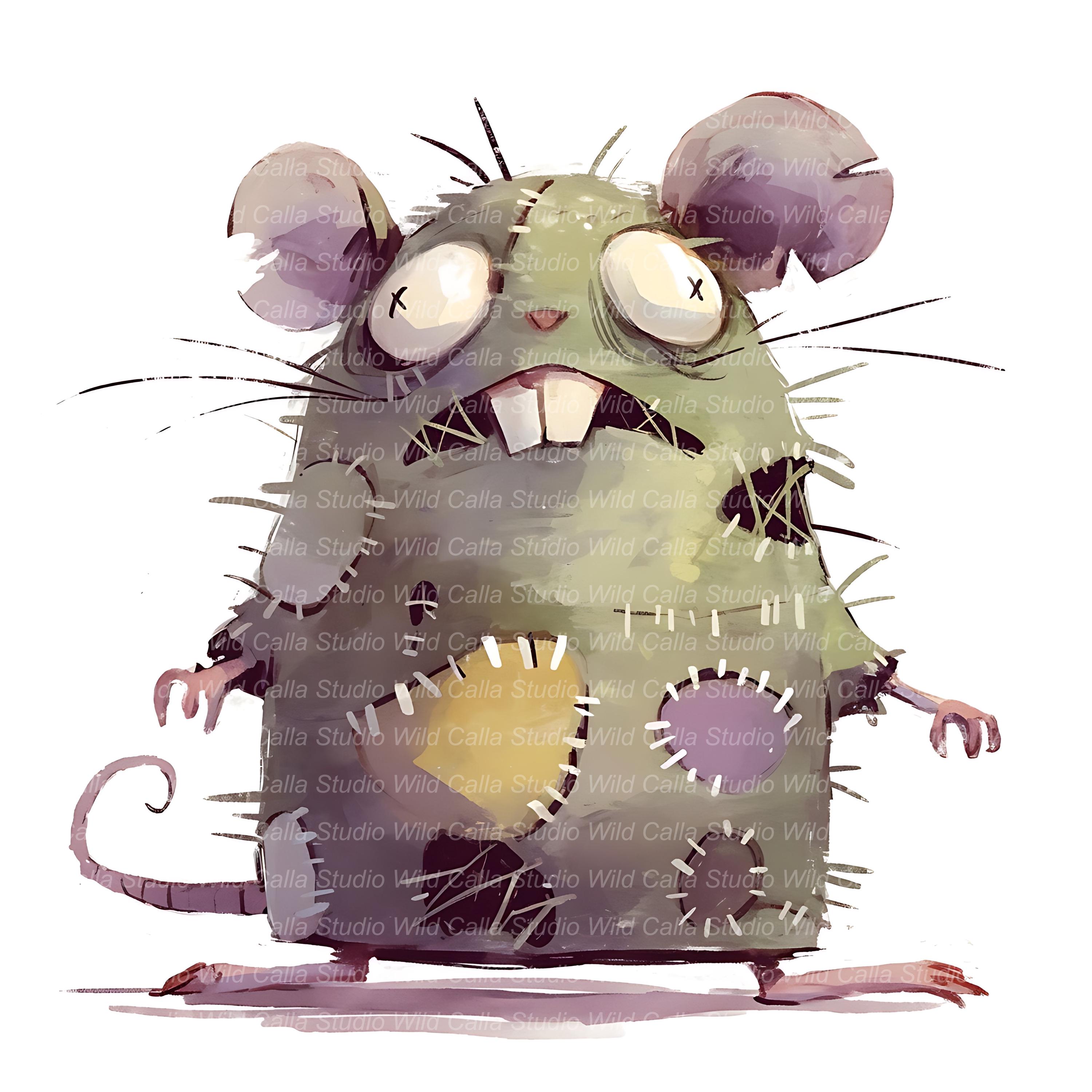 Rat Halloween Clipart: Spooky Gothic Watercolor (15 JPG Files) - Etsy
