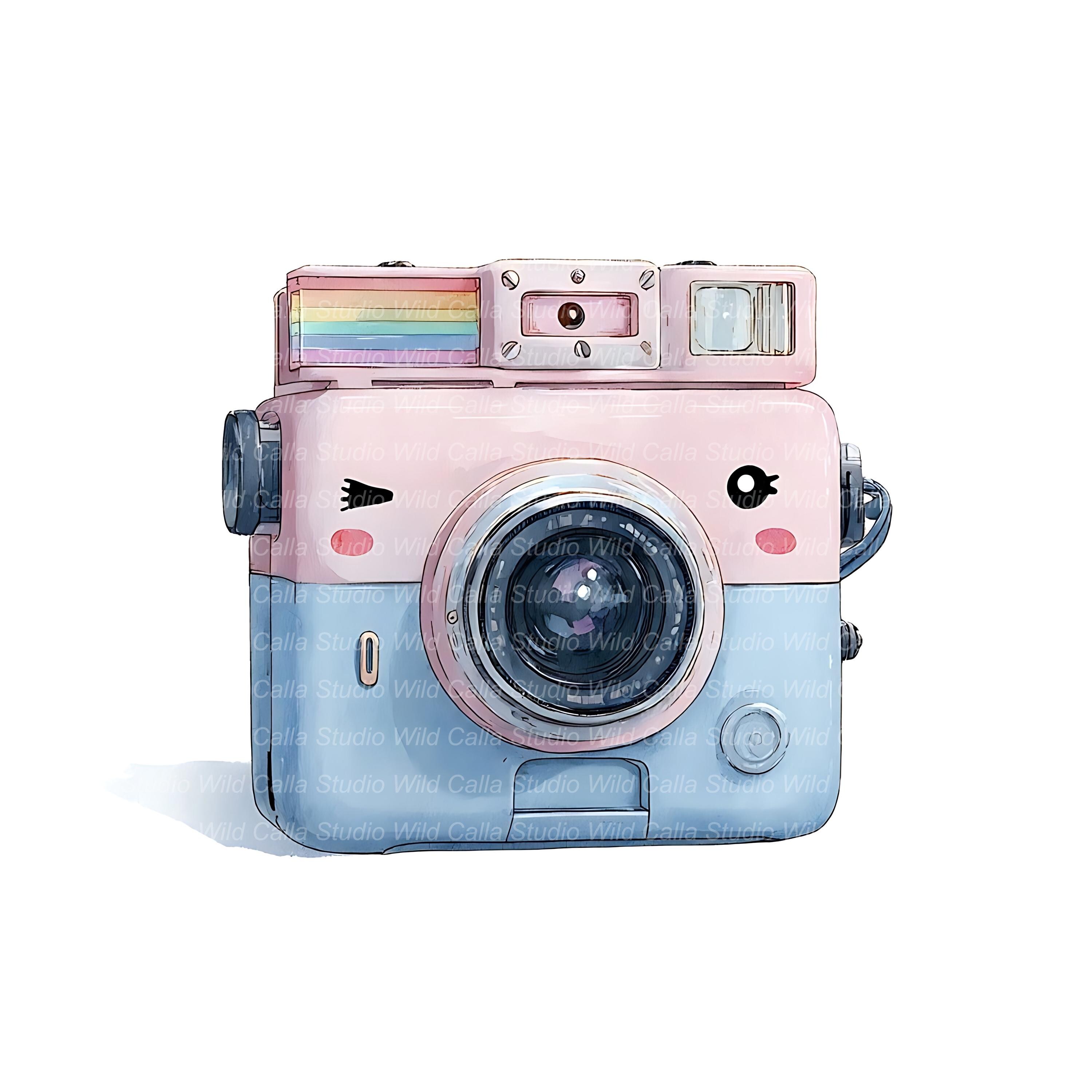 Camera Clipart Set: 10 Kawaii Watercolor Designs - Digital JPG - Etsy