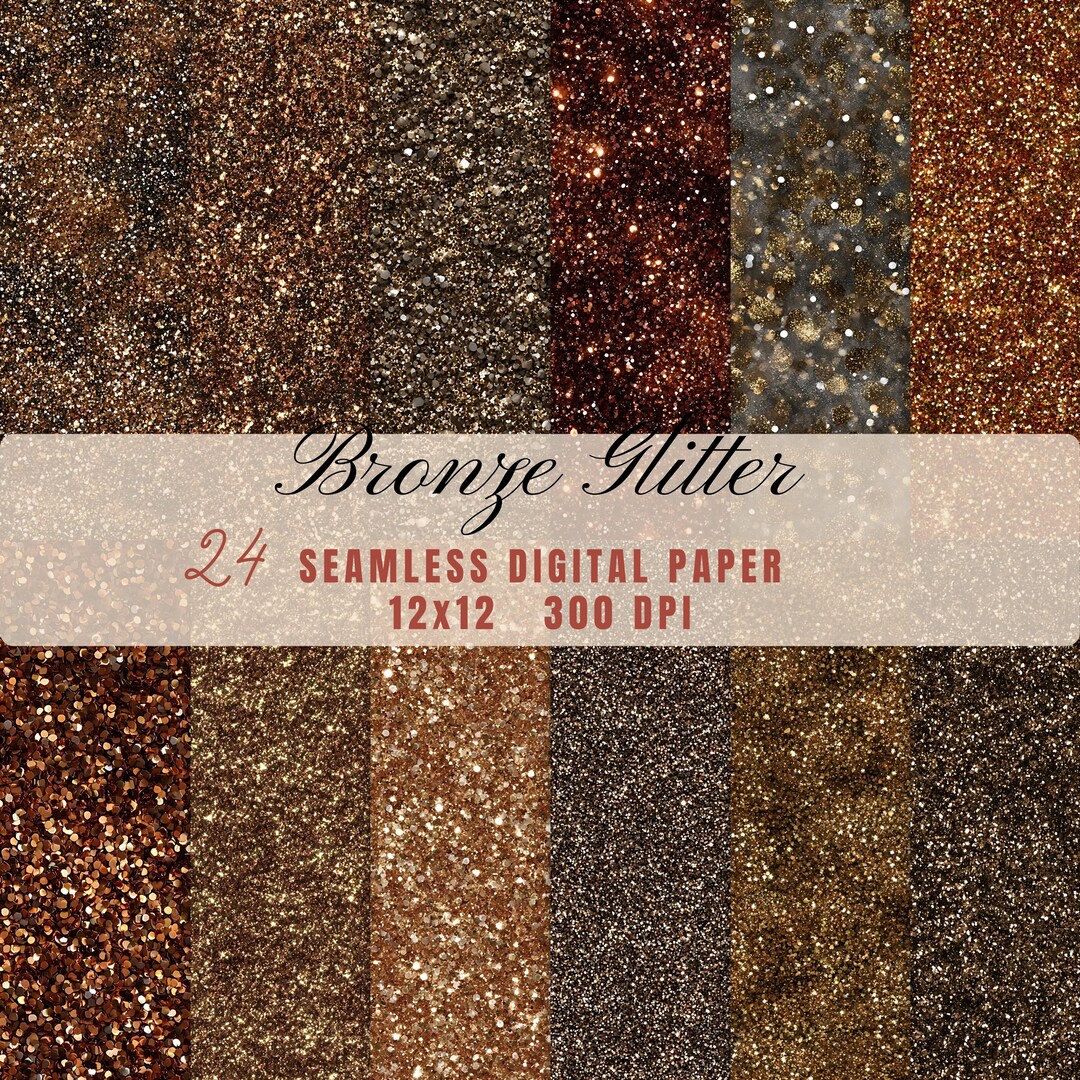 Bronze Glitter Scrapbook Paper - Seamless Digital Backgrounds - Etsy
