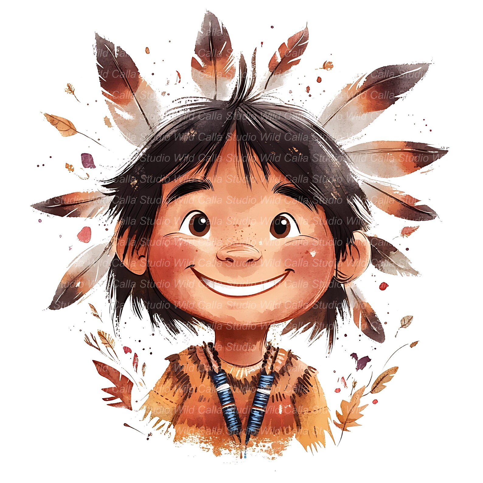 Clipart Set: 14 Indigenous Boy Watercolor Images - Printable JPG - Etsy