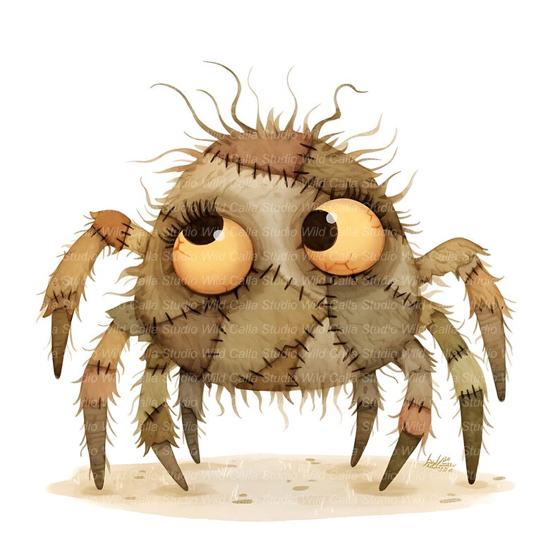 Spider Halloween Clipart, Watercolor Spooky Creepy (12 JPG Files) - Etsy