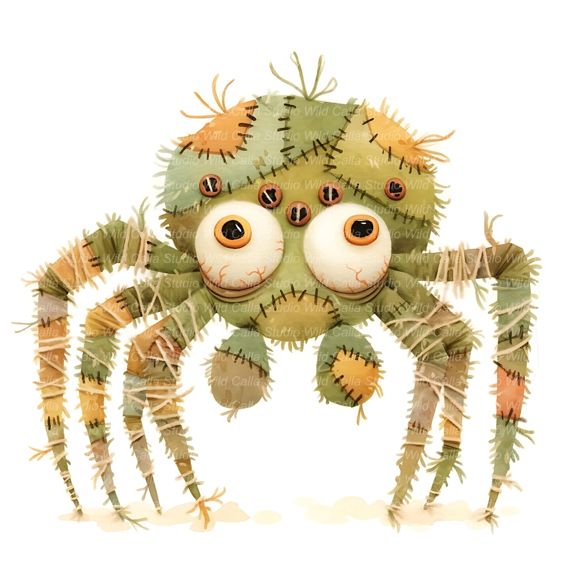 Spider Halloween Clipart, Watercolor Spooky Creepy (12 JPG Files) - Etsy