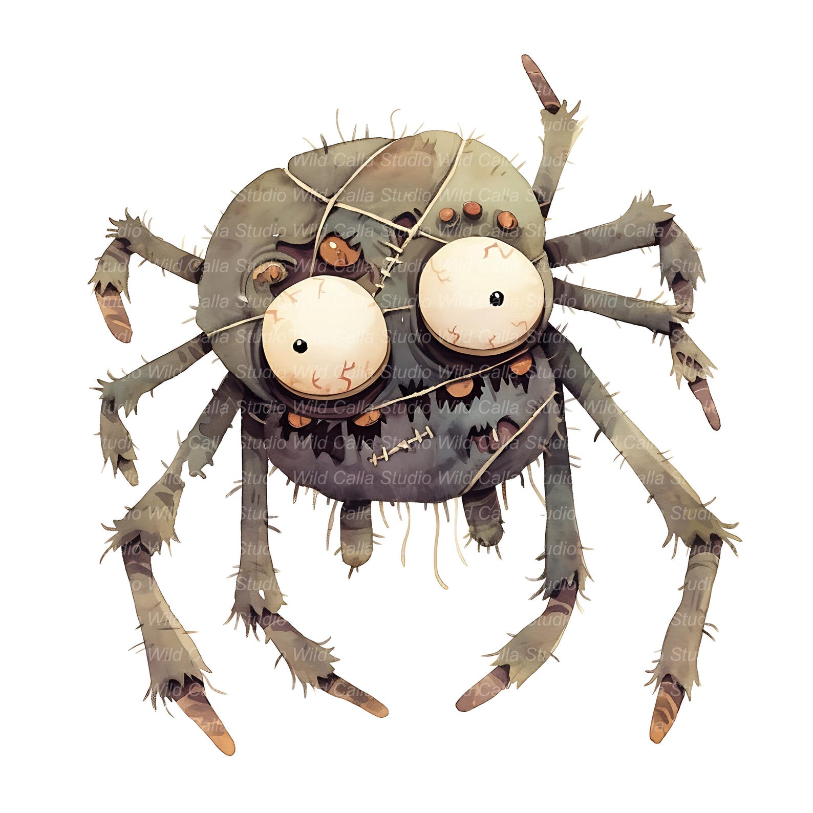 Spider Halloween Clipart, Watercolor Spooky Creepy (12 JPG Files) - Etsy