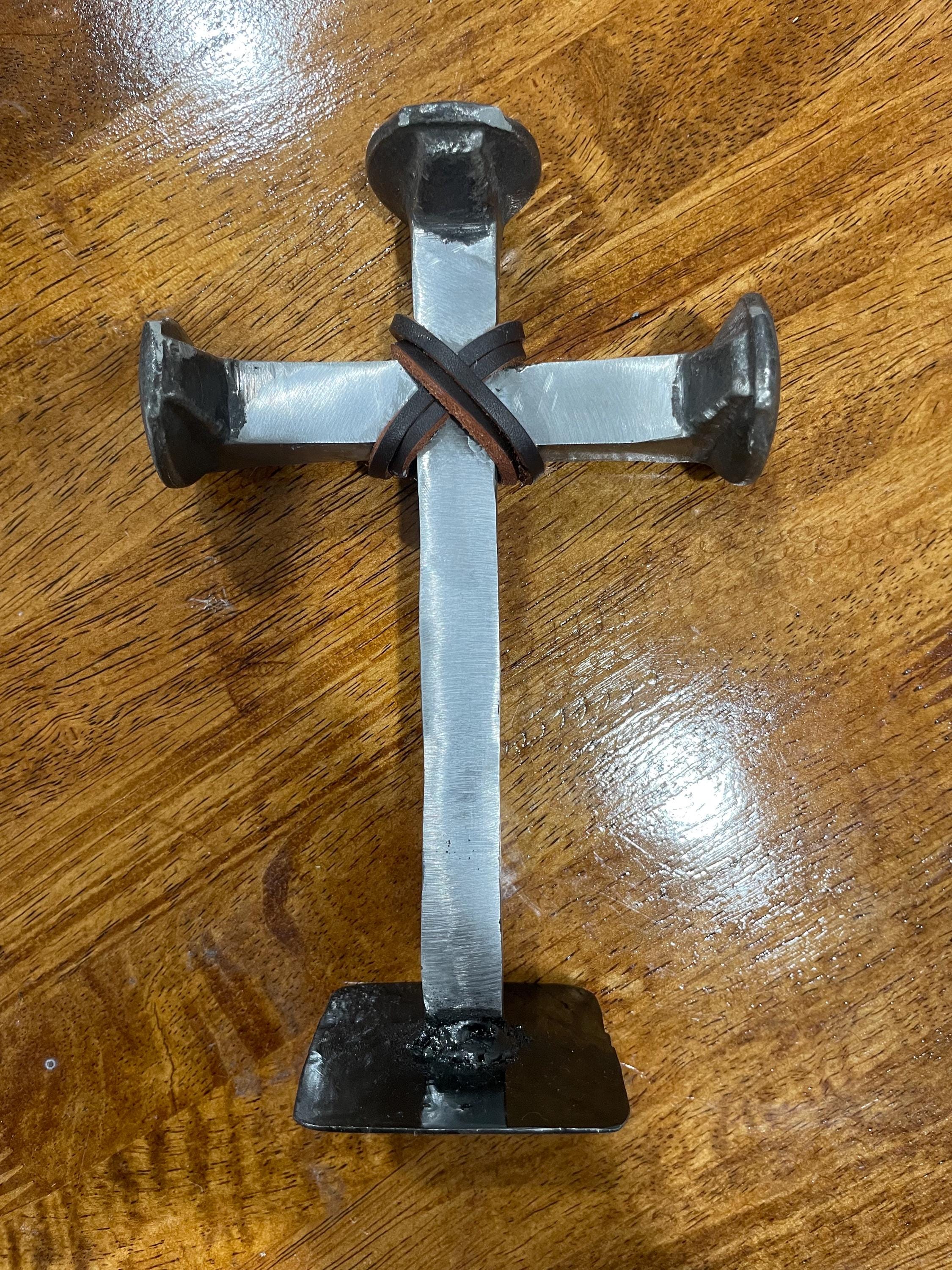 Handmade Steel Cross – Railroad Spike Christian Tabletop Decor - Etsy