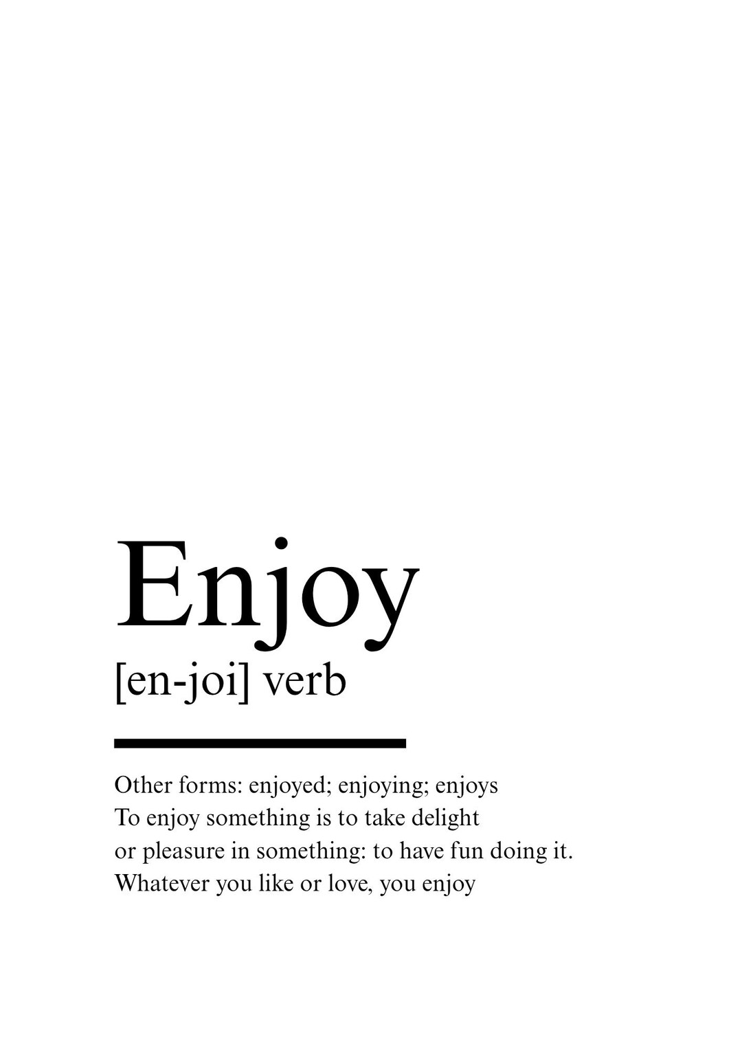 Enjoy Definition Print, Kitchen & Home Bar Decor (digital Download) - Etsy