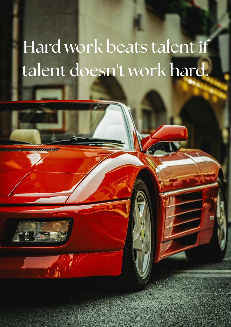 Hard Work Poster - Etsy