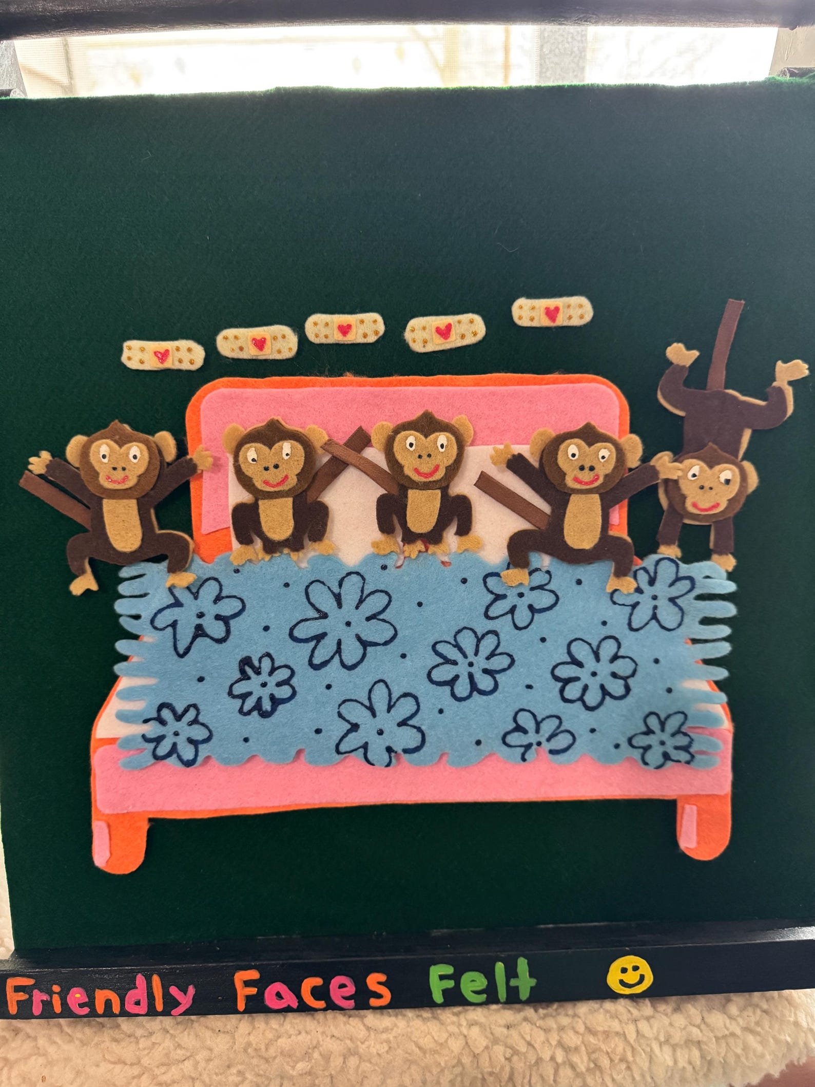 Five Little Monkeys Jumping on the Bed Felt Story Set, Story Time, Play ...