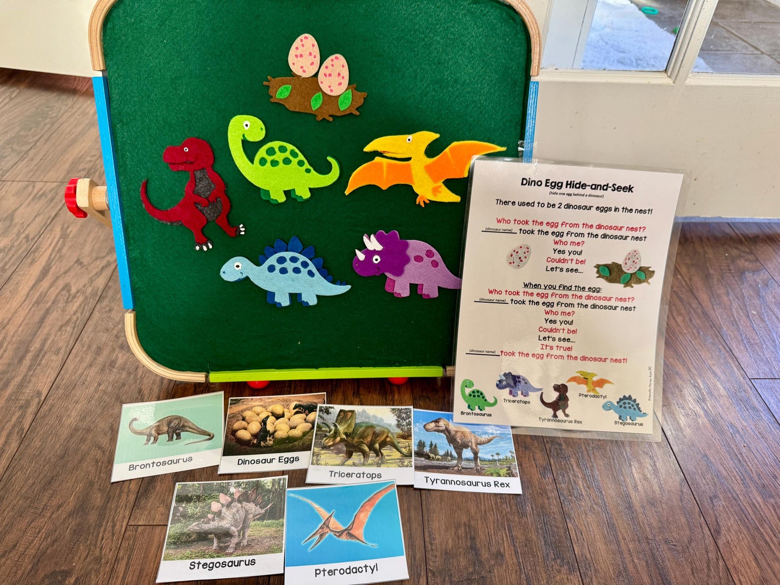 Dinosaur Hide and Seek Felt Story Board Set, Game, Rhyme, Library Story ...