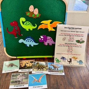 Dinosaur Hide and Seek Felt Story Board Set, Game, Rhyme, Library Story ...