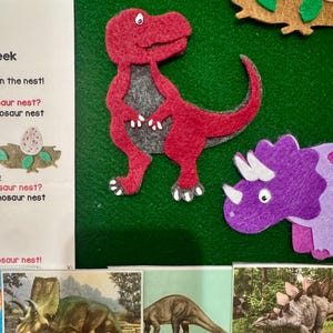 Dinosaur Hide and Seek Felt Story Board Set, Game, Rhyme, Library Story ...