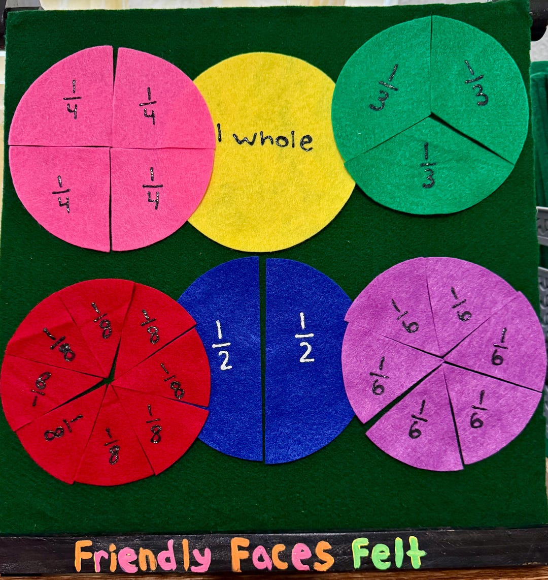 Felt Fraction Circles, Visual Hands-on Math, Felt Board Learning - Etsy