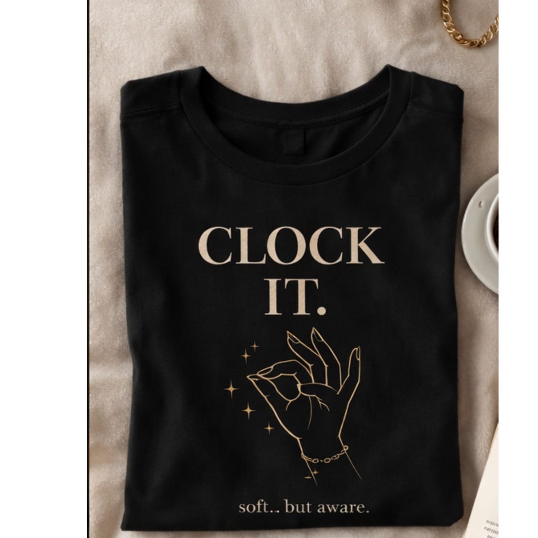 Clock It Graphic T-shirt | Hand Gesture Illustration, Minimalist ...