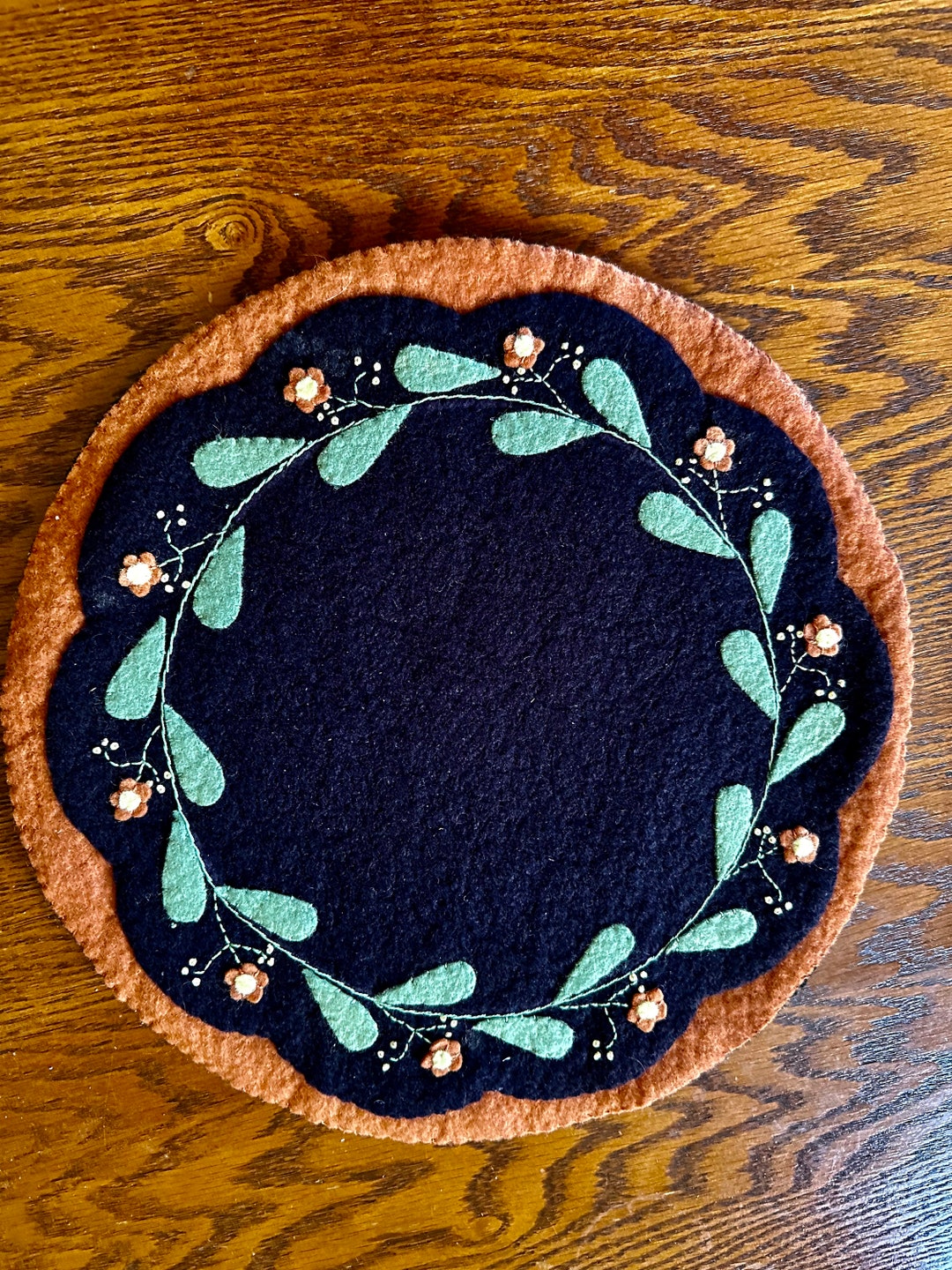 Beautiful Three-layer Wool Felt Penny Mat, Hot Pad, Candle Mat, 12 ...