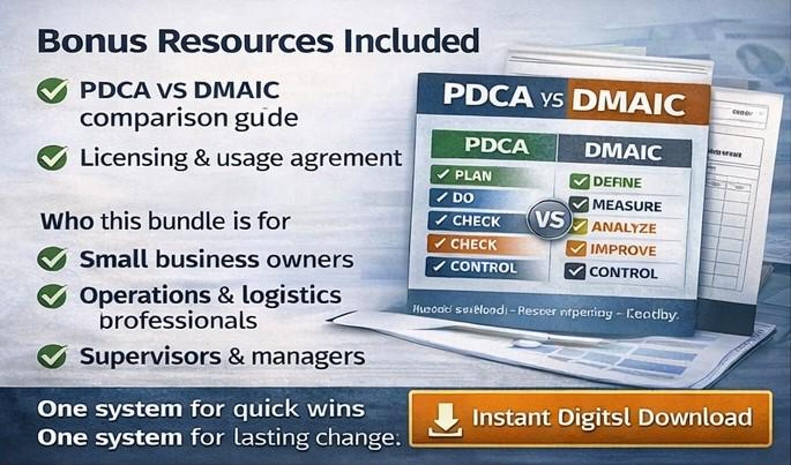 PDCA & DMAIC Bundle | Process Improvement Toolkit | Lean Continuous ...